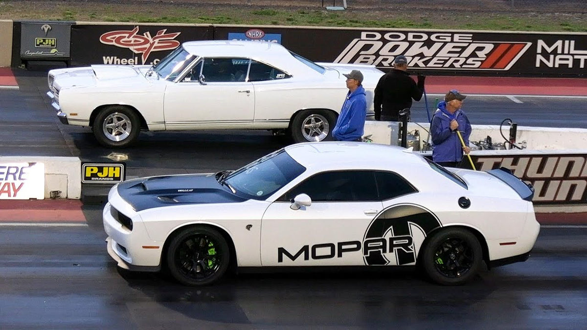 New vs Old School Muscle Cars Drag Racing – Dragstrips.com